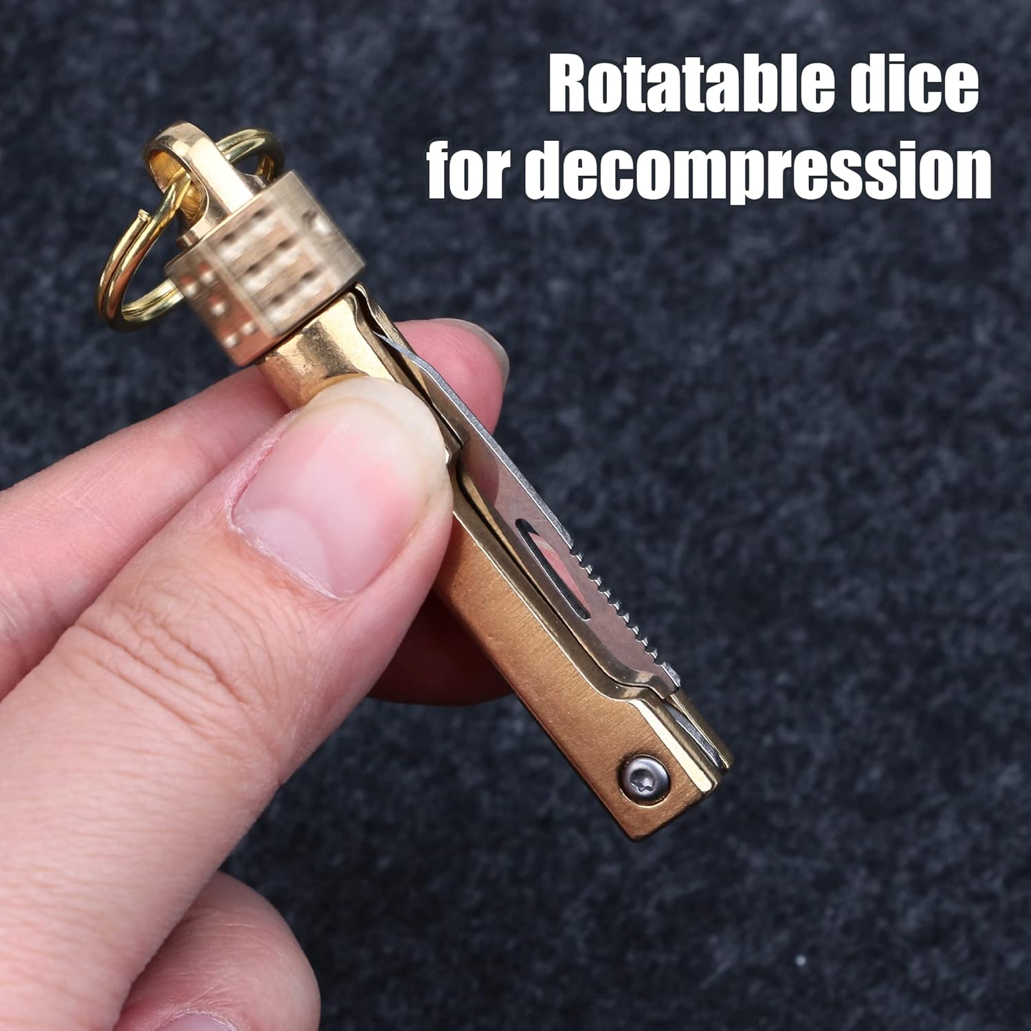 Brass Decompression Foldable Mini Keychain - Spartarget